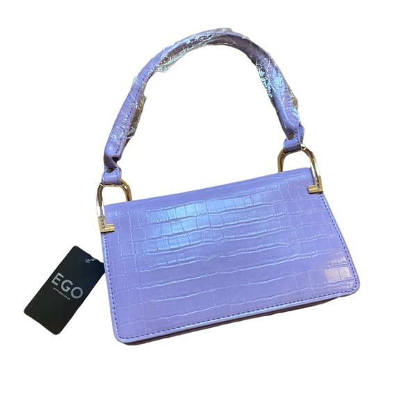 EGO | Bags | Ego Purple Crocodile Shoulder Purse | Poshmark